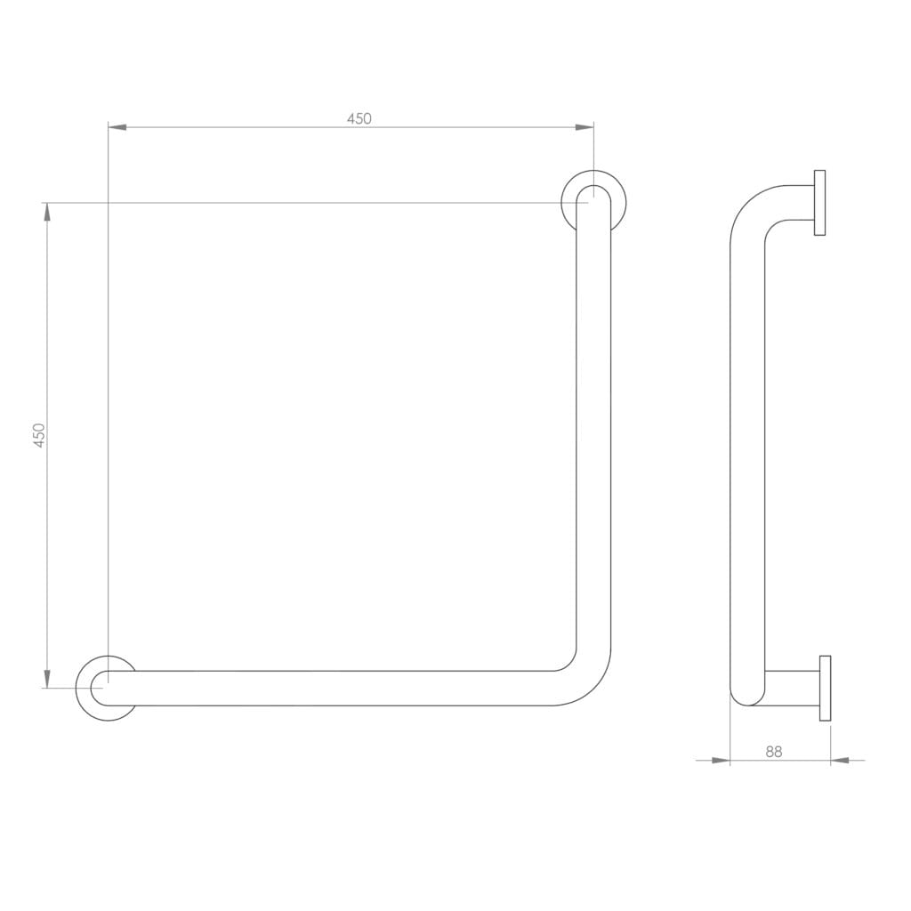 Dolphin Ambulant Accessible right angle Grab Rail | Dolphin Australia+