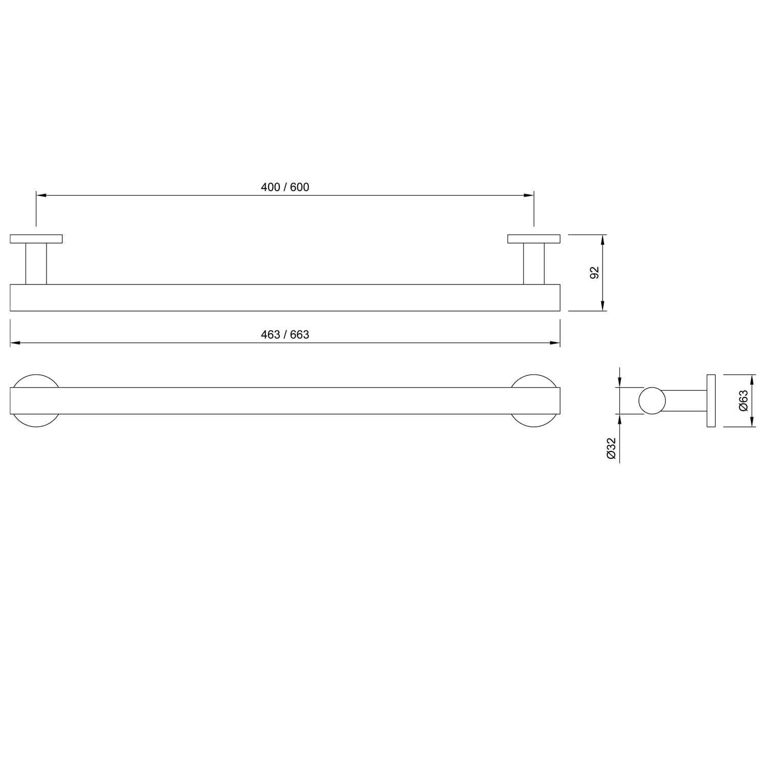 Dolphin T-Bar Grab Rail 12.1040 / 12.1060 | Dolphin Solutions