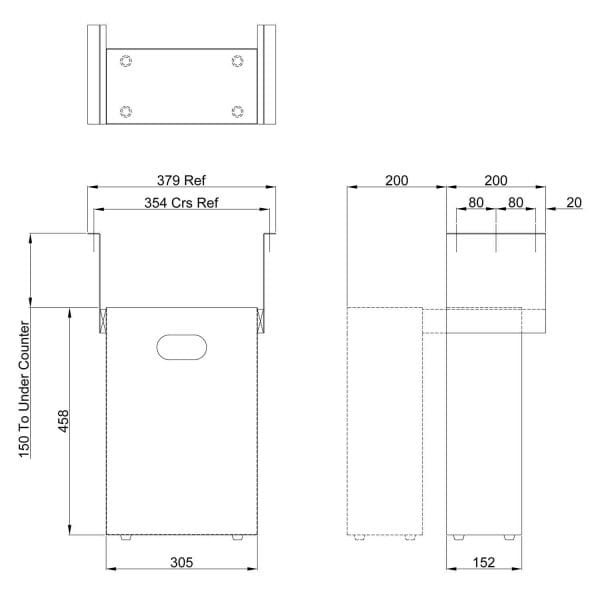 Dolphin Under Counter Waste Bin 09.1150 | Dolphin Solutions