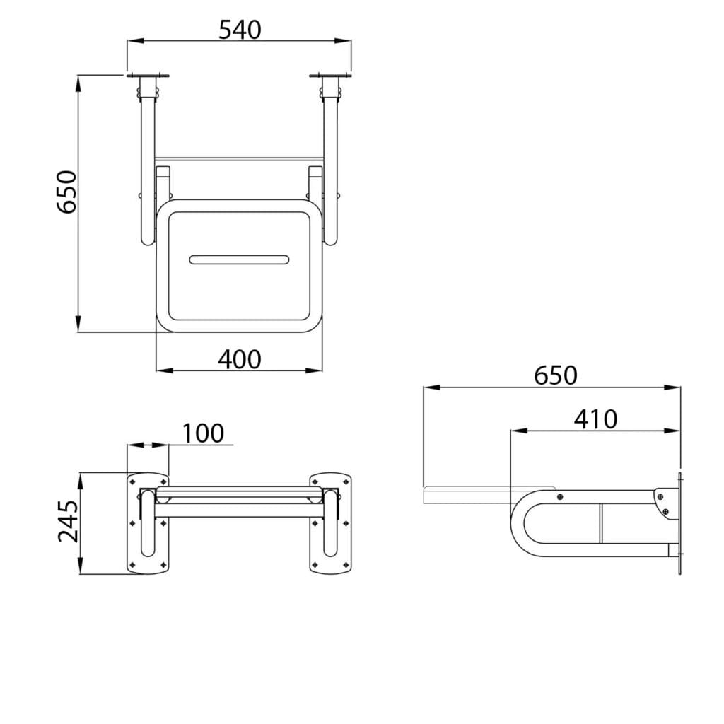 Dolphin Doc M Shower Seat BC5083-10 / BC5083-10-PSS / BC5083-10BL ...