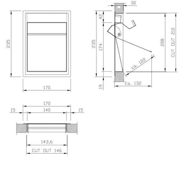 Dolphin Surface Mounted Bin Flap DP5201 | Dolphin Solutions