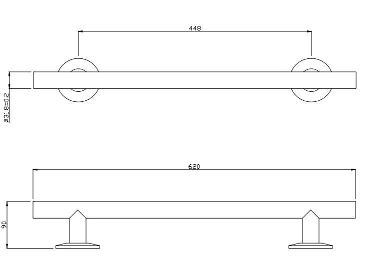 Dolphin T-Bar Grab Rail BC5024-02 | Dolphin Solutions